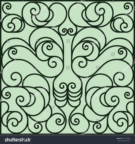 Floral Square Swirl Pattern Ornamental Scrolls Stock Vector Royalty