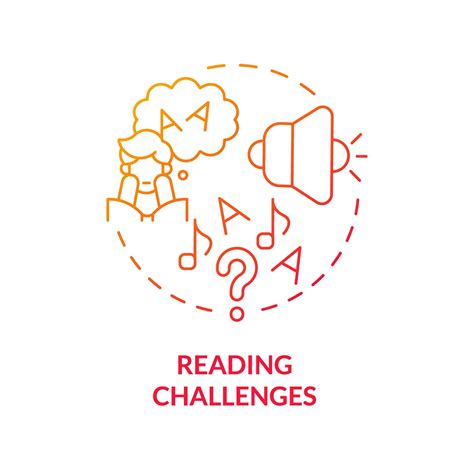 2d Gradient Red Icon Reading Challenges Concept Simple Isolated Vector
