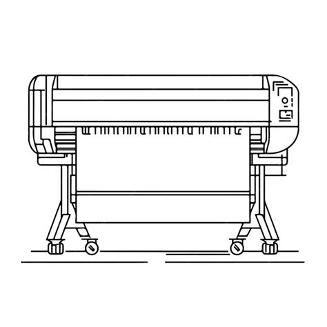 Large Format Printer Plotter With Poster Line Icon Premium Ai