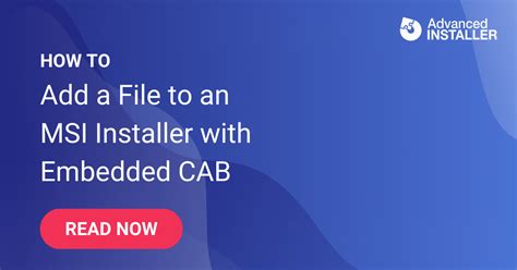 How To Add A File To An Msi Installer With Embedded Cab