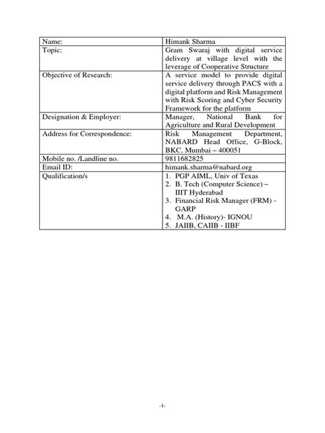 Proposal Digital Service Delivery Through Pacs Himank Sharma Pdf