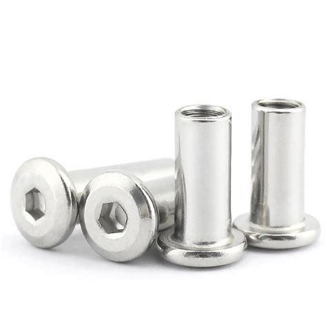 Wholesale Stainless Steel 304 Barrel Rivet Nut Flat Round Head M4