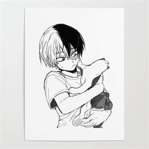 Todoroki With His Cat Postertodoroki With His Cat Poster Banish Those
