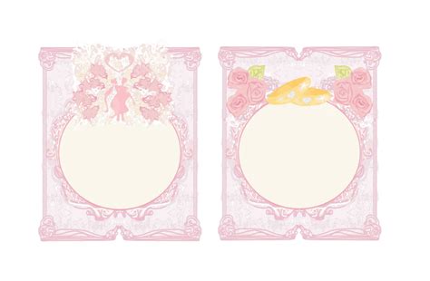 Wedding Invitation Card With Rings Set T Pearl Blank Vector T