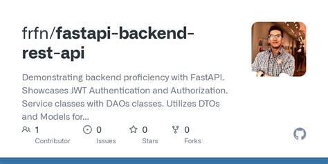 GitHub Frfn Fastapi Backend Rest Api Demonstrating Backend