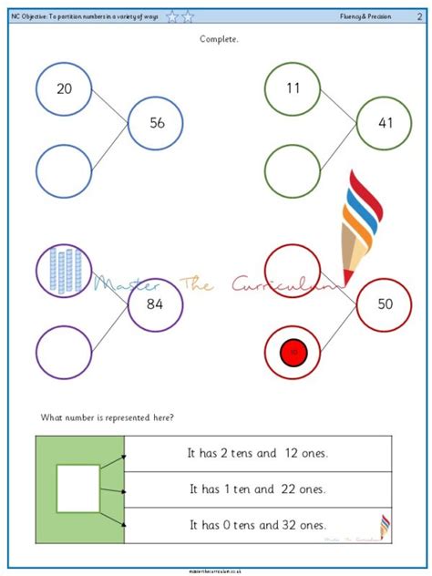 Year 2 To Partition Numbers In A Variety Of Ways Master The Curriculum