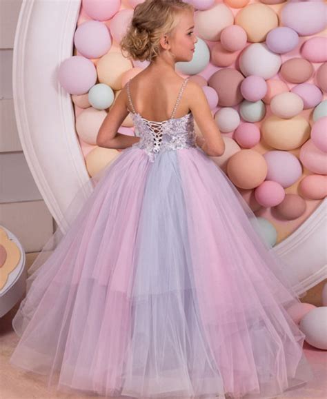 Ball Gown Flower Girl Dresses Spaghetti Strap Rainbow Colors