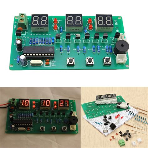 5v 12v At89c2051 Multi Function Six Digital Led Diy Electronic Clock Kit