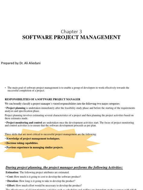 Chapter 3 Part 1 Pdf Project Management Computer Engineering
