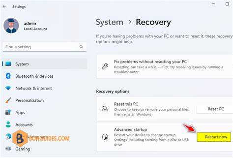 How To Boot Windows Into The Recovery Mode From Windows