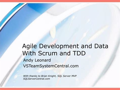 PPT Agile Development And Data With Scrum And TDD PowerPoint Presentation ID