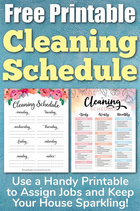Home Cleaning Schedule Printable Pdf Printable Free Templates