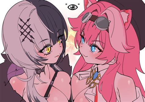 Rule 34 2girls Animal Ears Asymmetrical Docking Beret Black Choker