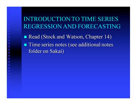 Econ 2p91 Ch14 Time Series Regression And Forecasting Introduction