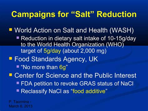 salt sodium reduction and food safety ppt chemistry science