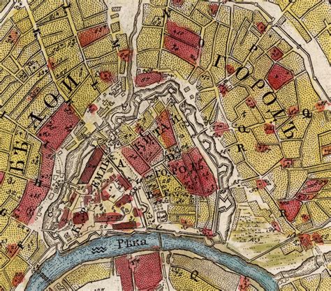 Moscow Map Old Map Of Moscow Print Fine Reproduction On Etsy