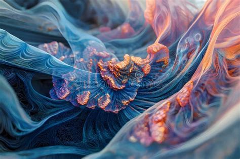 Abstract Digital Art With Swirling Colors And Textures Stock