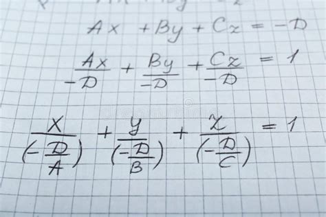 Sheet Of Paper With Different Mathematical Formulas Closeup Stock