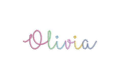 Pearl Beaded Script Font All Caps Machine Embroidery Design 5 Sizes Bx