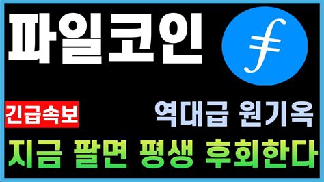 파일코인 절대매도금지 21년 전고점 탈환 도전한다 Youtube