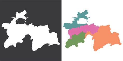 タジキスタンの地図セットのタジキスタンの地図 タジキスタンのベクターアート素材や画像を多数ご用意 タジキスタン 地図 輪郭