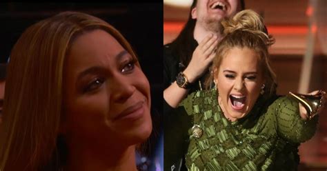 Adele Quebra Troféu Do Grammy Para Dividir Com Beyoncé Que Chora Com A