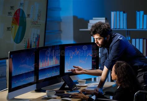 African American Man Trading Screens Stock Photos Free Royalty Free