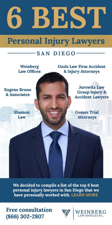 6 Best Personal Injury Lawyers San Diego Ca 2025 Picks