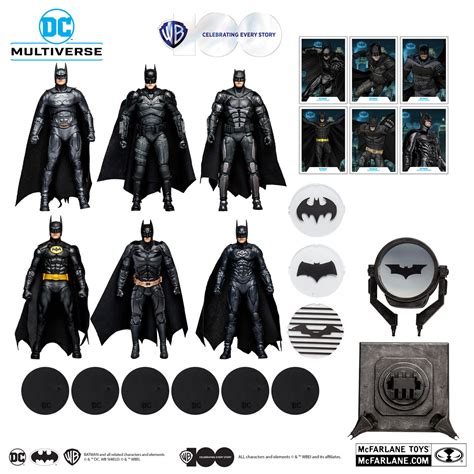 Pack 6 Estatua Action Figure Batman Filmes Dc Comics Escala 1 12