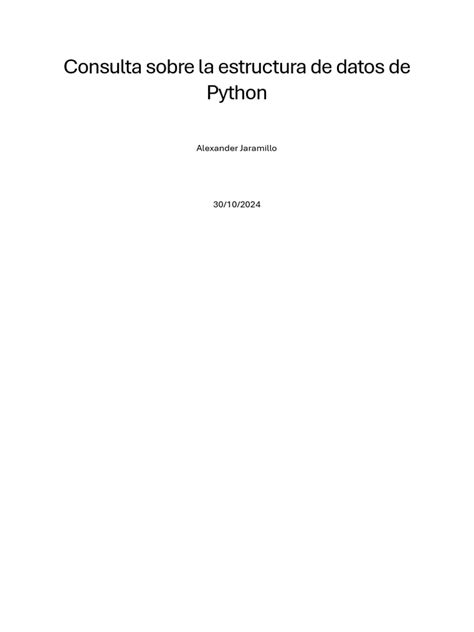Estructuras De Datos En Python Pdf