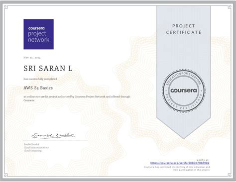 Aws Cloudcomputing Awss3 Coursera Learningjourney Techskills Sri Saran