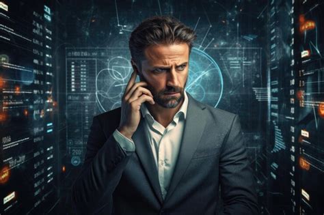 Premium Photo Tech Analyst Study Cyber Data Chart From Corporate System