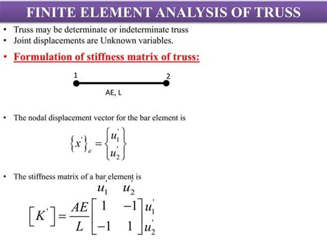 Truss Analysis Using Finite Element Method Ppt PPT