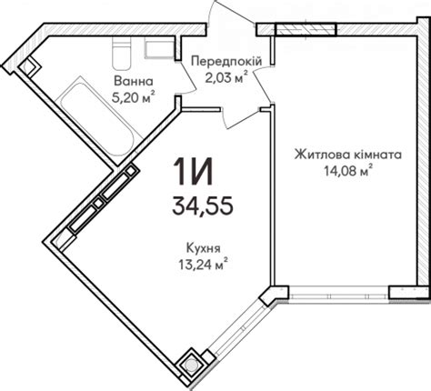 Квартира 70 1 кімнатна 28 67 м² Купити 1 кімнатну квартиру в Ірпені Продаж квартир в ЖК
