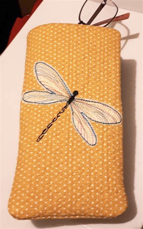 Ith Glasses Case With Dragon Fly 5×7 One Hooping Pixie Willow Patterns