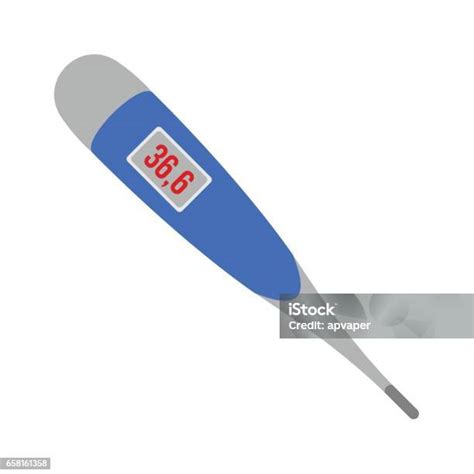 온도계입니다 의료 개체 평면 아이콘입니다 벡터 일러스트입니다 간호사에 대한 스톡 벡터 아트 및 기타 이미지 간호사 건강