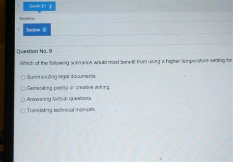 GenAlE1 I Sections Section 1 Question No 9 StudyX