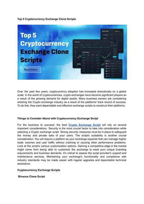 Ppt Top Cryptocurrency Exchange Clone Scripts Powerpoint