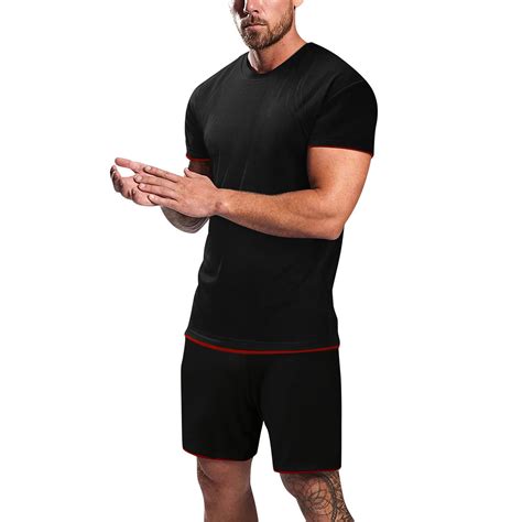 Msjuheg Mens Shorts Shirts For Men Mens Summer 2 Piece Beach Patchwork