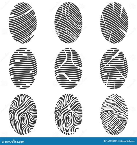 Fingerprint Set Of Realistic Fingerprints Vector Illustration Stock