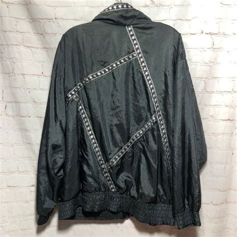 1980s Windbreaker W Embroidered Stars Boardwalk Vintage