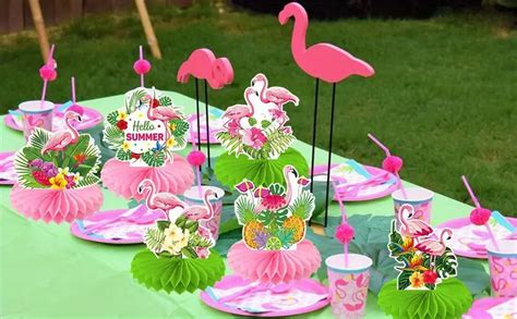 9pcs Summer Honeycomb Centerpiece Party Decorations Supplies Pink