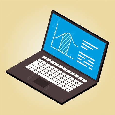 Premium Vector A Laptop With A Graph On The Screen