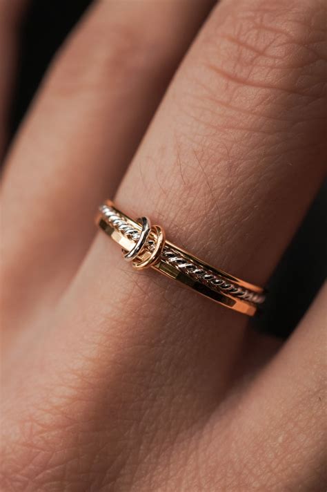 Duo Link Ring Mixed Metals Hannah Naomi Jewelry