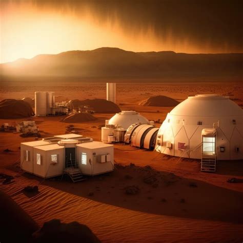 Una Base En El Planeta Marte Foto Premium