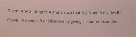 Solved Given Any Integers A And B Such That A