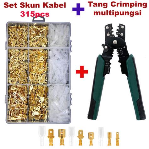 Set Terminal Kabel Skun Cewe Cowo Crimp Connector Male Female PCS Soket Gepeng