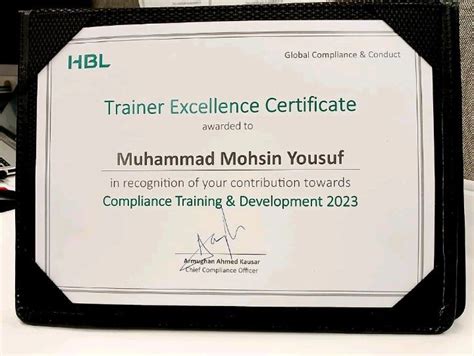 Muhammad Mohsin Yousuf On Linkedin Hbl Compliance Aml Training
