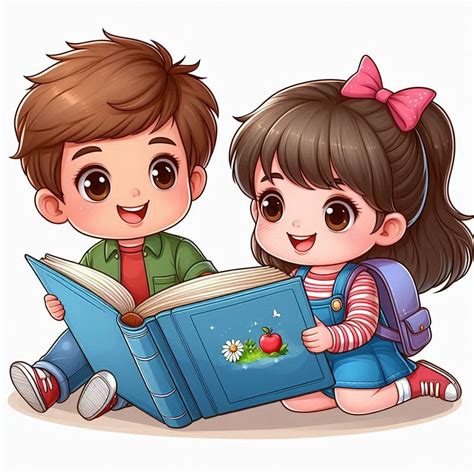 Niños Leyendo Animados