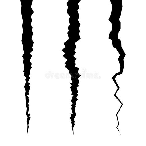 Earth Crack Isolated On Backgroun Random Crack On Different Surfaces